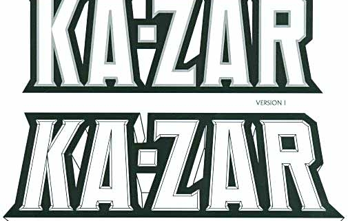 El próceso de diseño del logo de Ka-zar (1997)