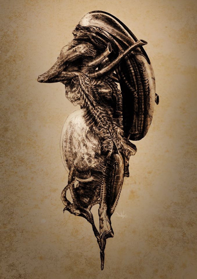 Los diseños de criaturas de Dane Hallett para Alien: Covenant (2017 ...