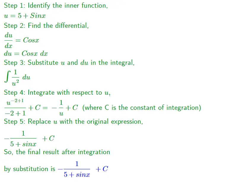 Integration by Substitution Methods & Formula Explained