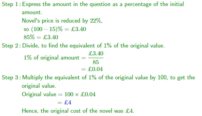 Reverse Percentages Formula: GCSE Examples & Calculations