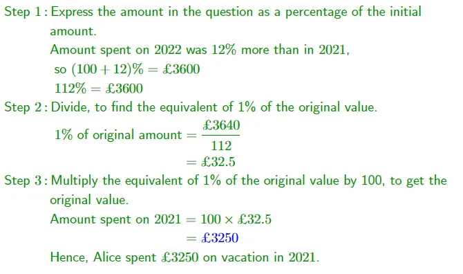 Reverse Percentages Formula: GCSE Examples & Calculations