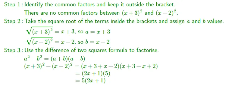 Difference of Two Squares GCSE Maths | Derivation, Examples