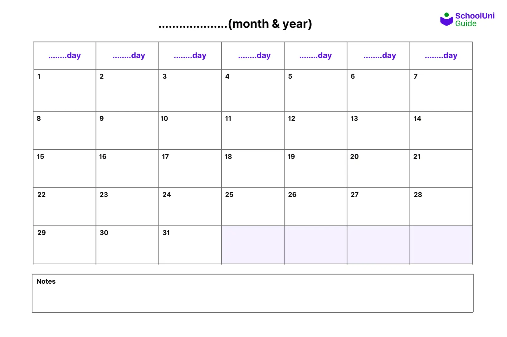 Revision Timetable Template Printable Pdf Download