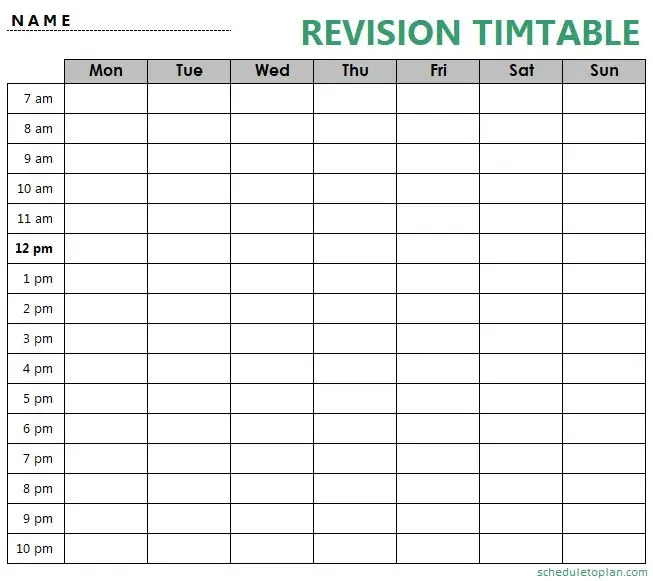 2025 Top 10 FREE Revision Timetable Templates. Download Now