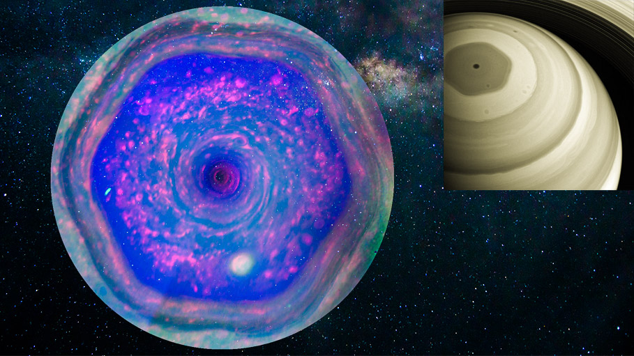 A Mysterious and Strange Hexagonal Vortex Noticed above Saturn’s North Pole