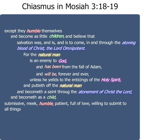 Chiasmus in Mosiah 3:18–19 | ScriptureCentral