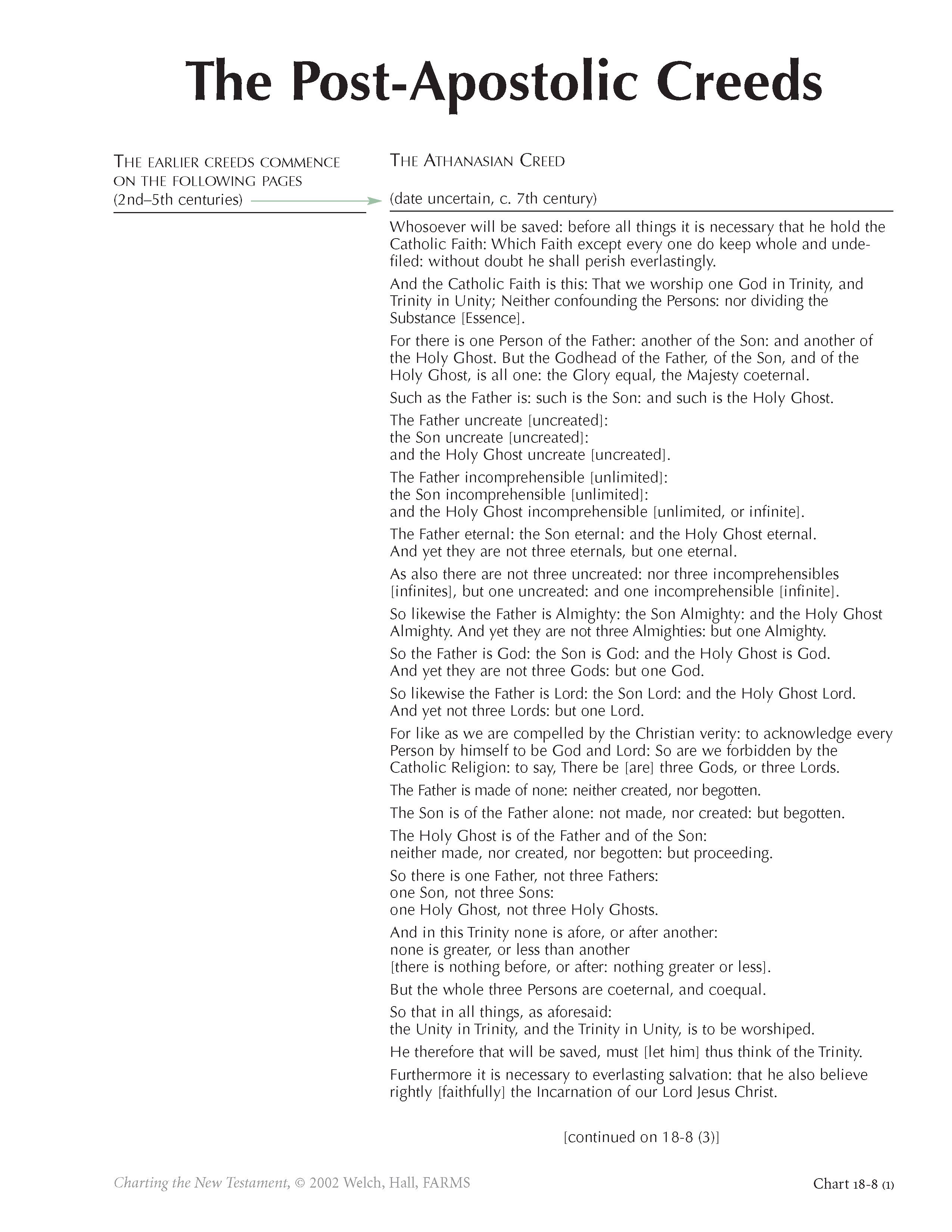 The Post-Apostolic Creeds | ScriptureCentral