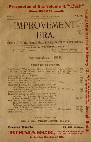 Improvement Era 1, no. 11 (September 1898) | ScriptureCentra