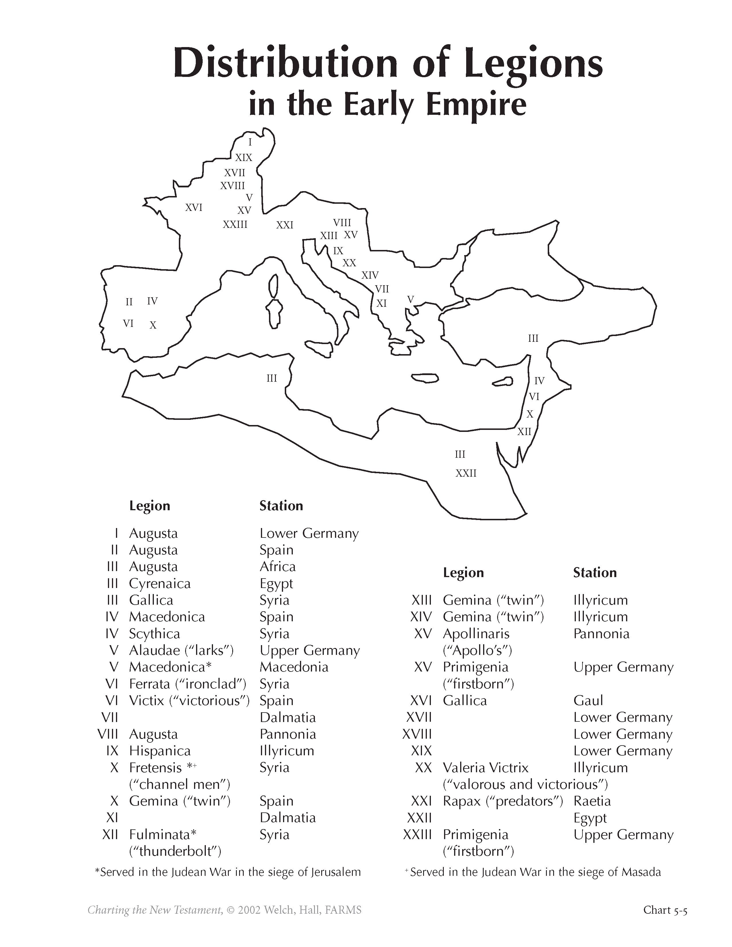 Distribution of Legions in the Early Empire | ScriptureCentr