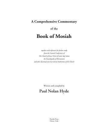 A Comprehensive Commentary of the Book of Mosiah | Scripture