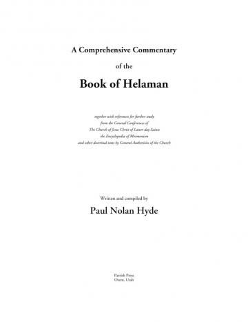 A Comprehensive Commentary of the Book of Helaman | Scriptur