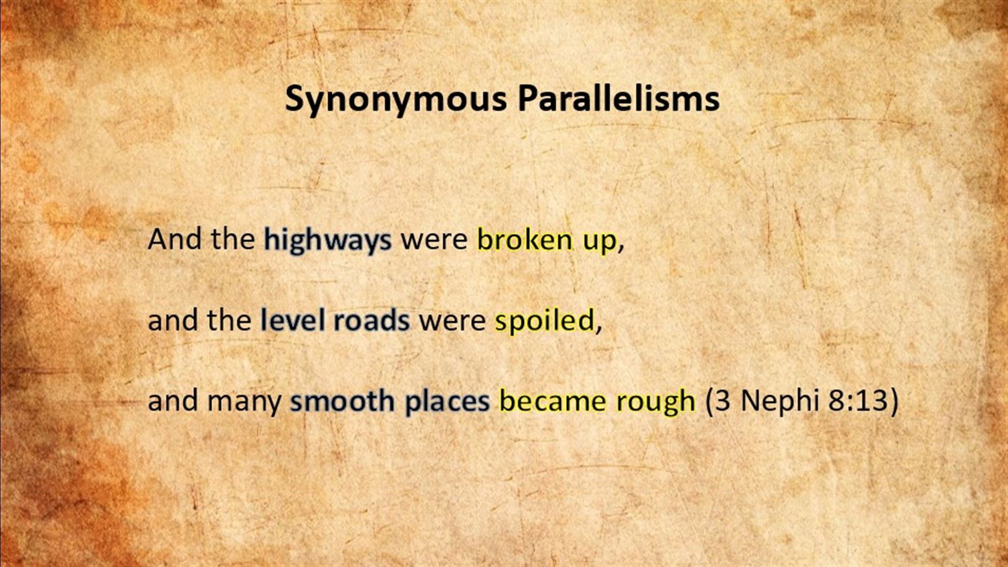 Synonymous Parallelisms | ScriptureCentral