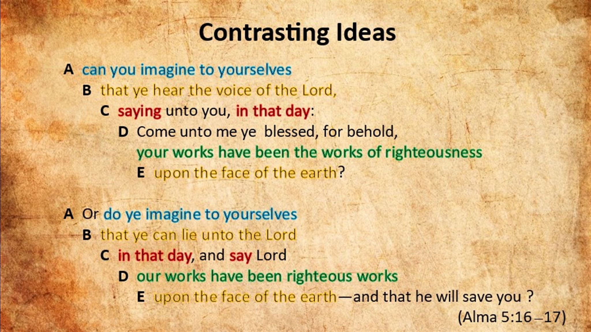 Contrasting Ideas | ScriptureCentral