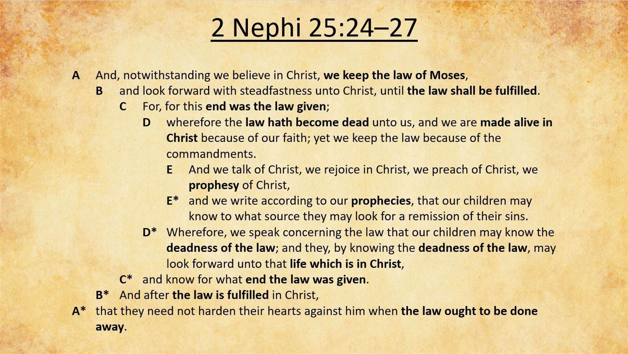 Chiasmus in 2 Nephi 25:24–27 | ScriptureCentral