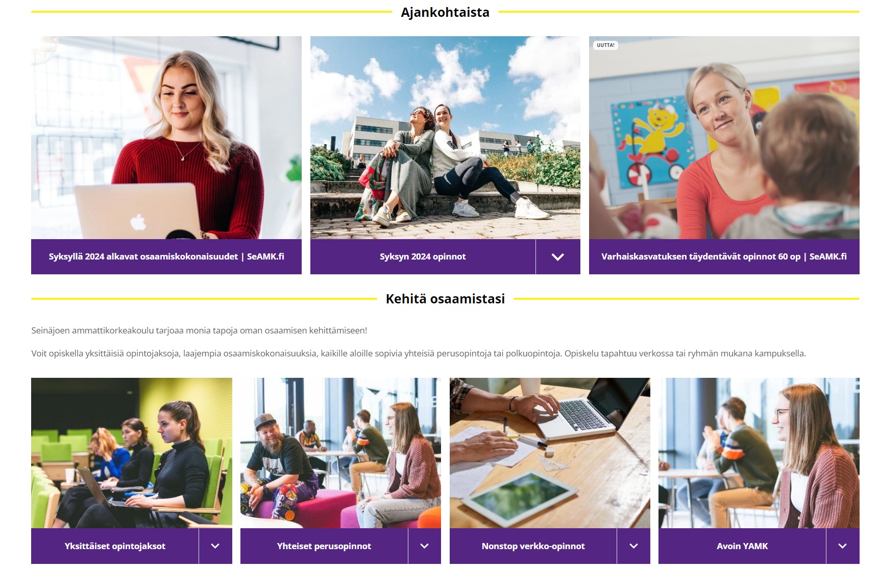 Jatkuvan oppimisen uusi verkkokauppa | SEAMK.fi