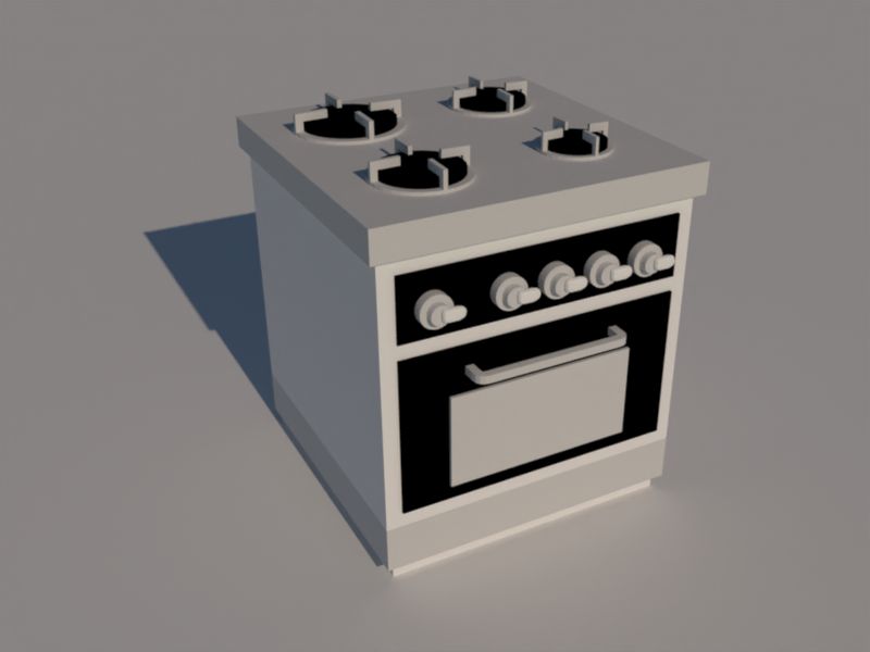 Low poly Gas stove
