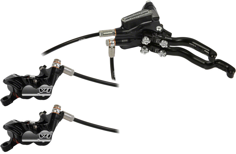 Hope Tech 3 V4 Duo Disc Brake and Lever - Left Hand, Front and Rear ...