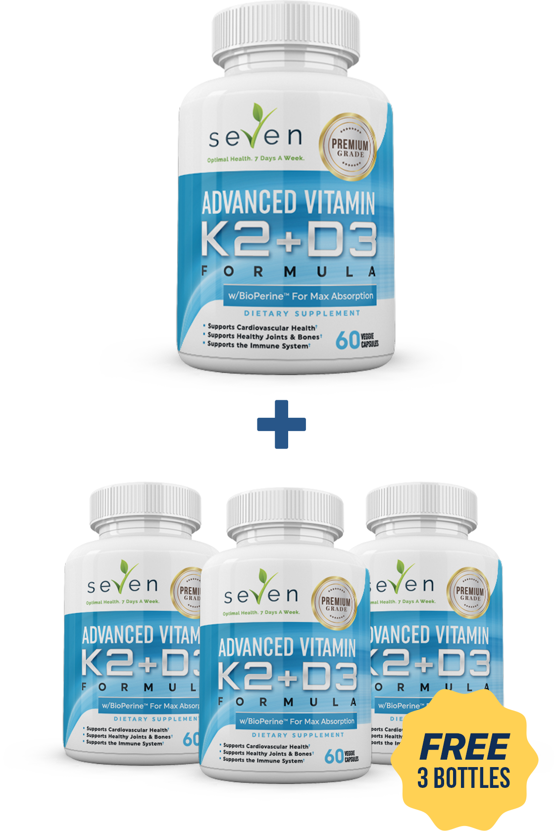 Seven Nutrition - Secure Order Process - Vitamin K2 - 3 Bottles