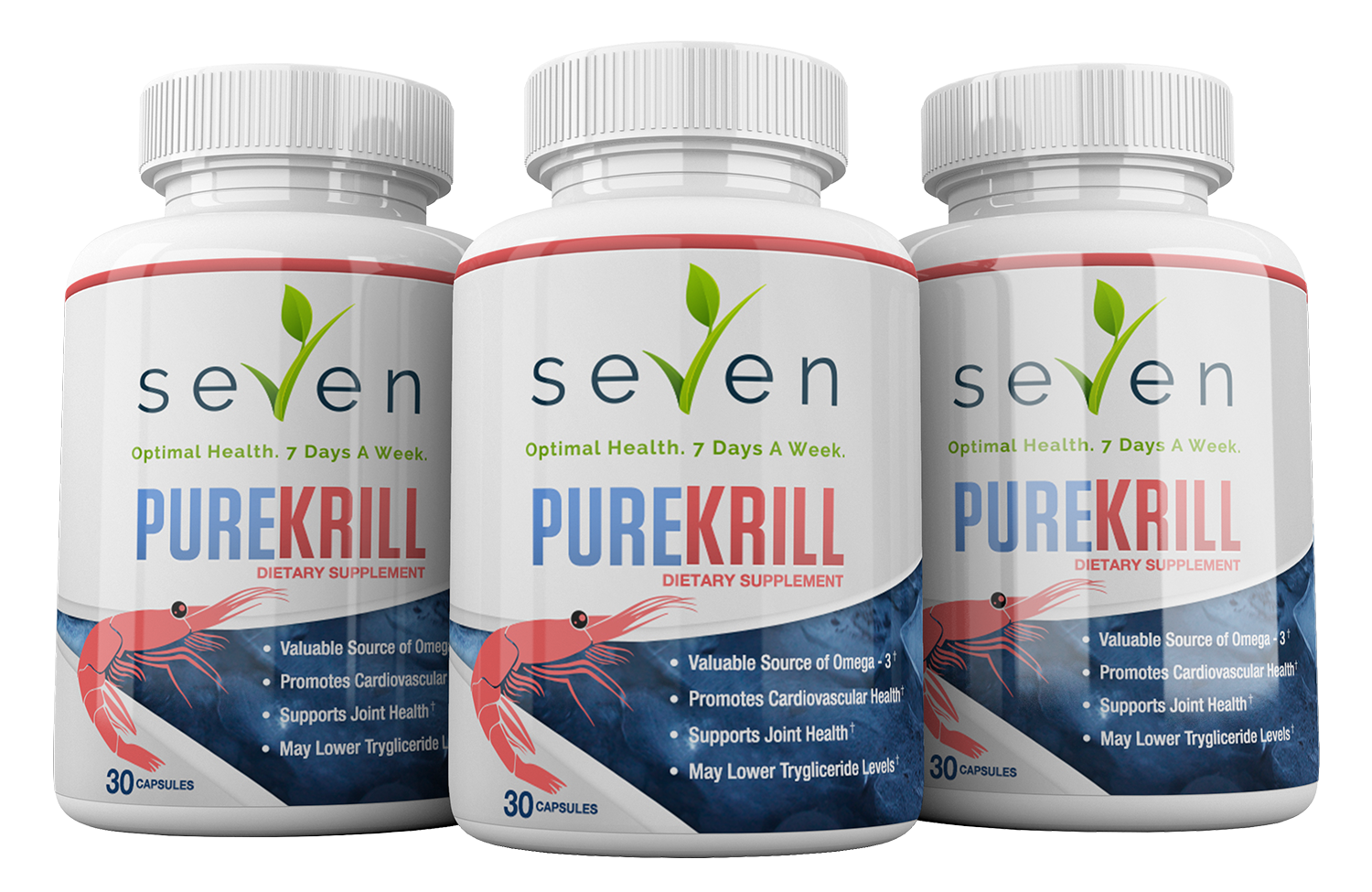 Seven Nutrition - Secure Order Process - Pure Krill 3 Bottles