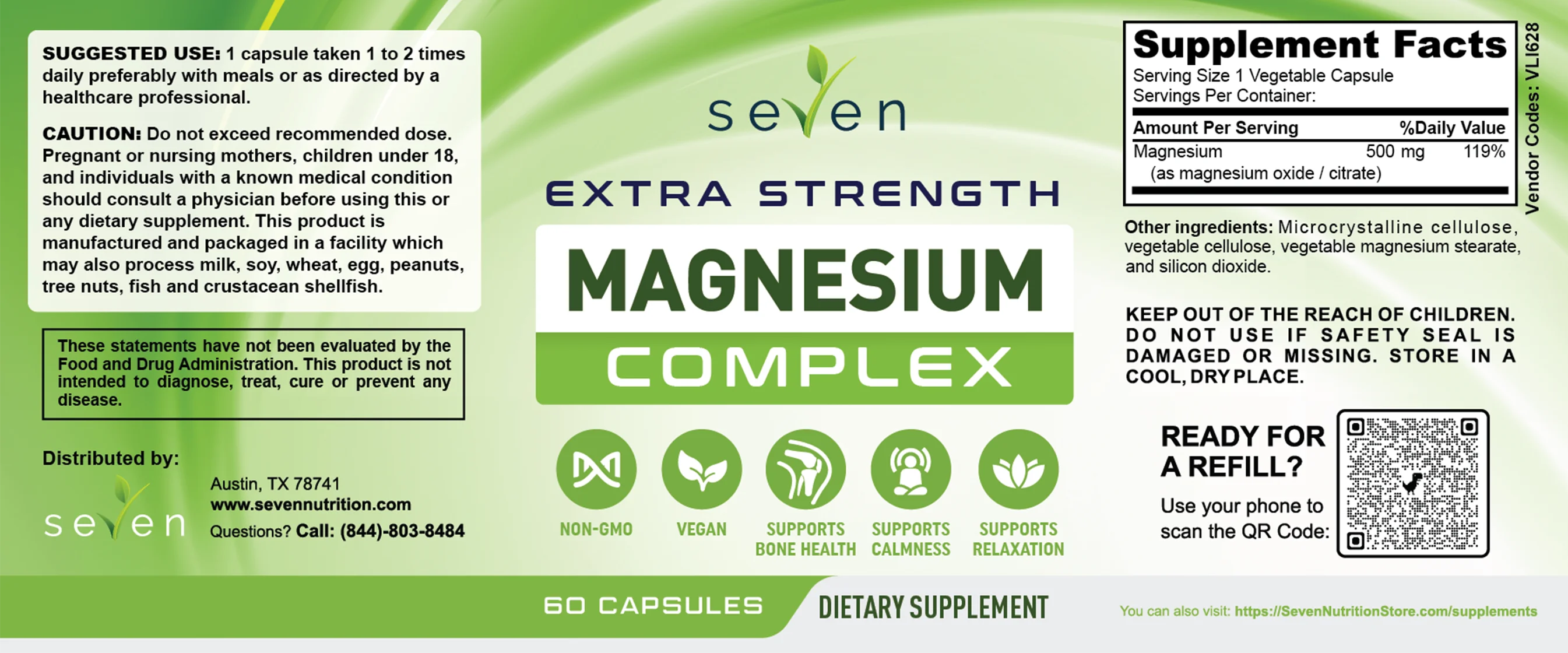 Seven Nutrition - Magnesium Complex - Buy 1 Get 2 Free + Free Shipping