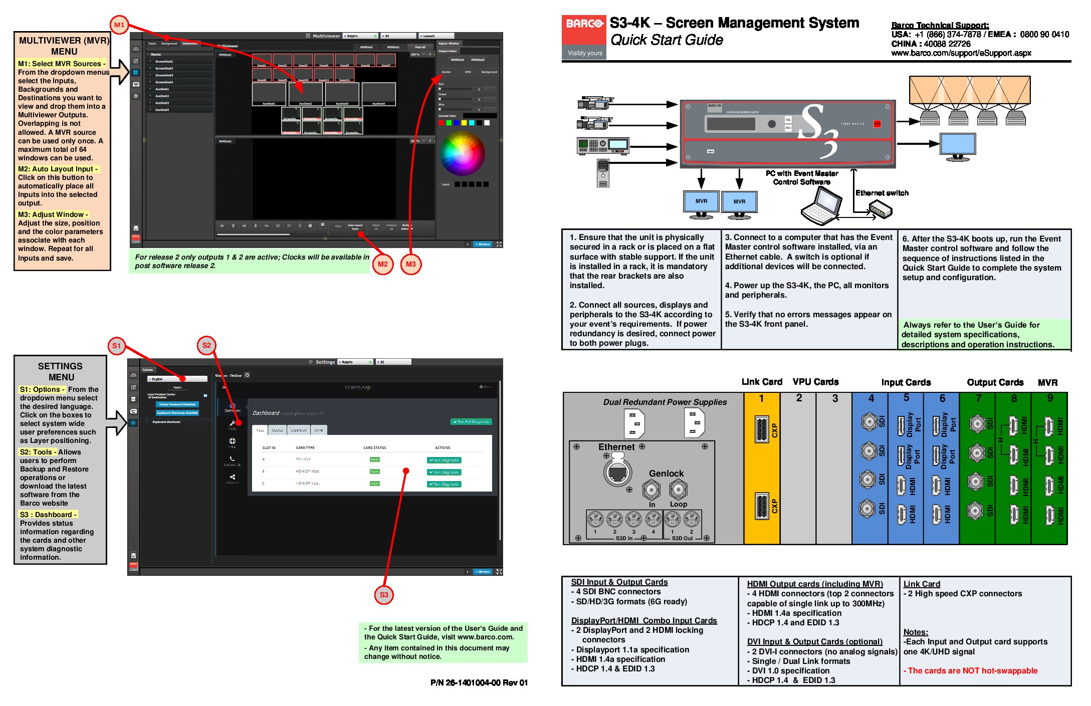 Barco S3-4K Quick start - SFL