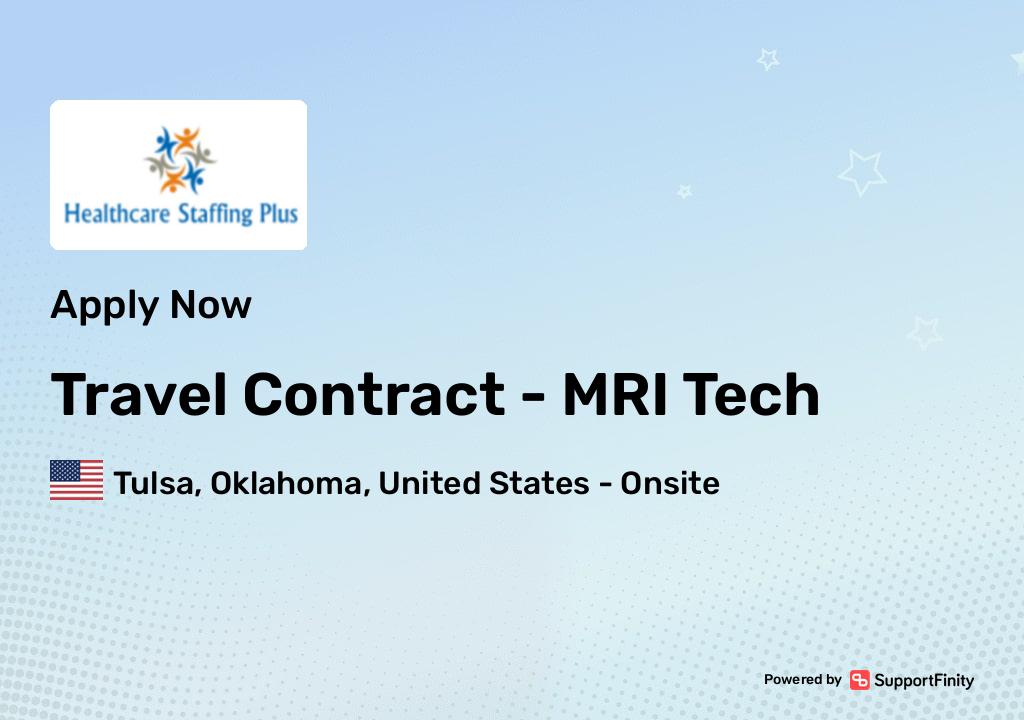 Apply for Travel Contract - MRI Tech at Healthcare Staffing Plus