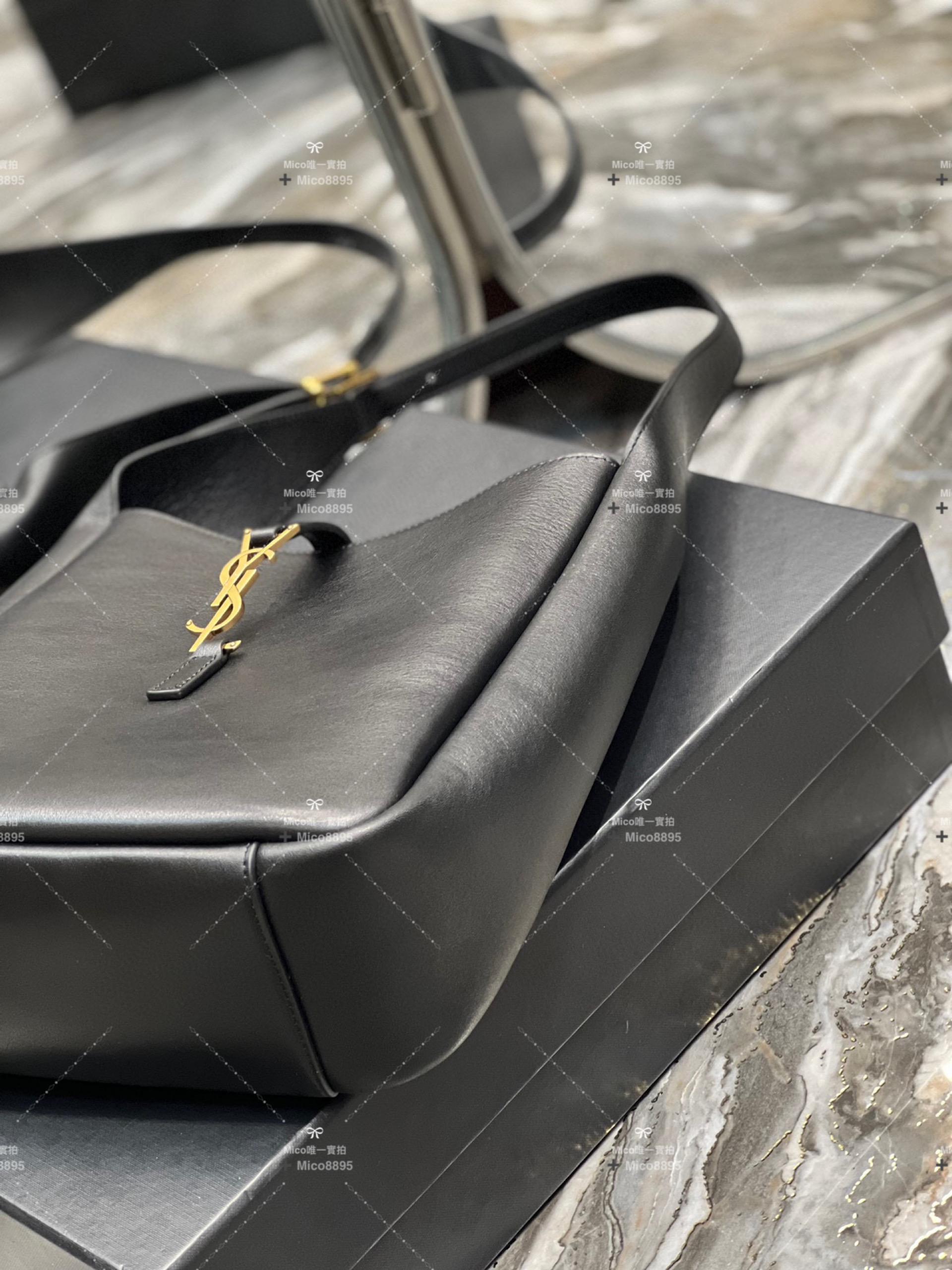 YSL 聖羅蘭 復古牛皮 LE 5A7腋下包 黑色 24cm | Mico高端訂製