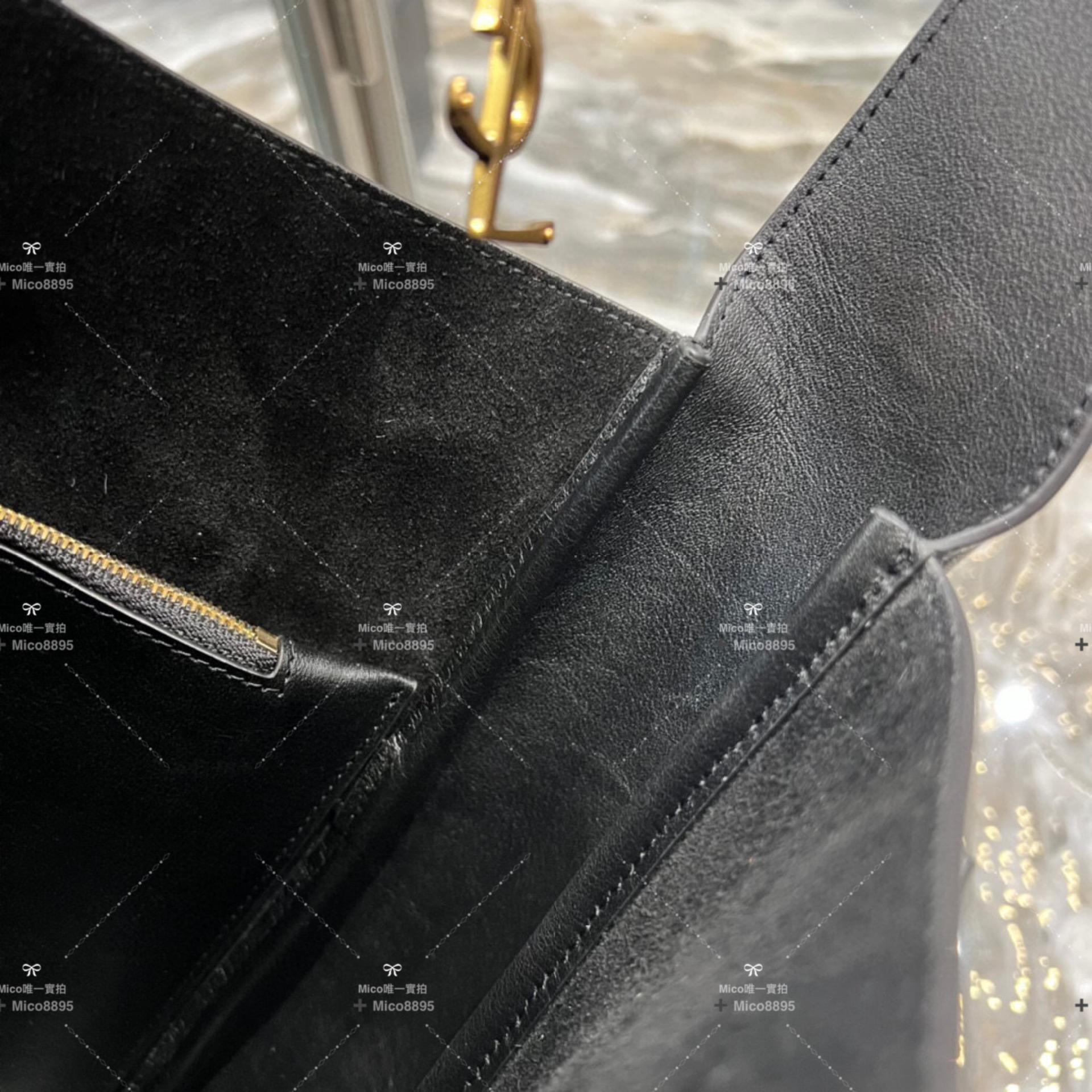 YSL 聖羅蘭 復古牛皮 LE 5A7腋下包 黑色 24cm | Mico高端訂製