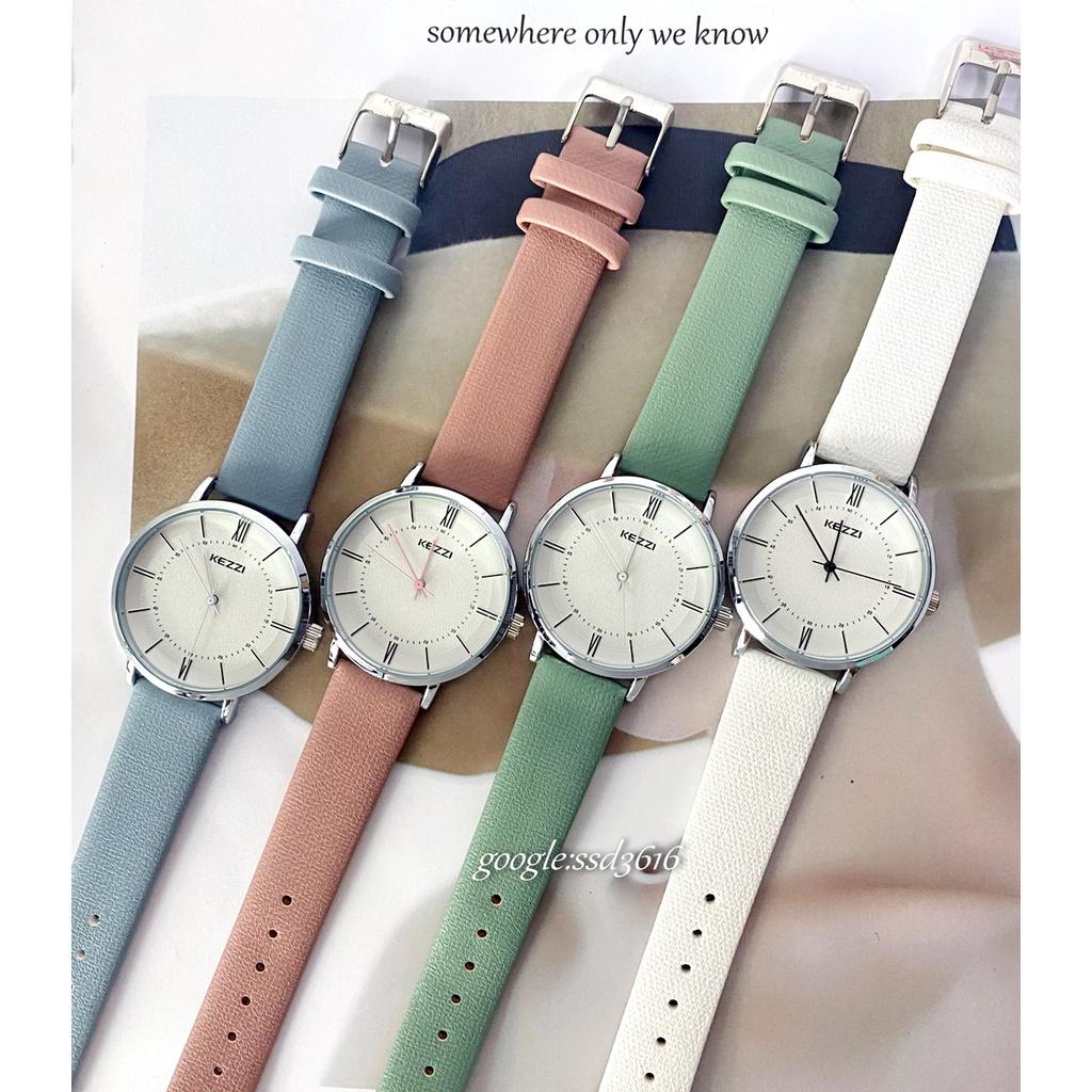 KEZZI珂紫新款/日本機芯/莫蘭迪色系錶帶/個性大錶徑/羅馬數字/石英錶/加贈全新備用電池/超質感氣質腕錶K2157 |經緯度鐘錶 KING ...
