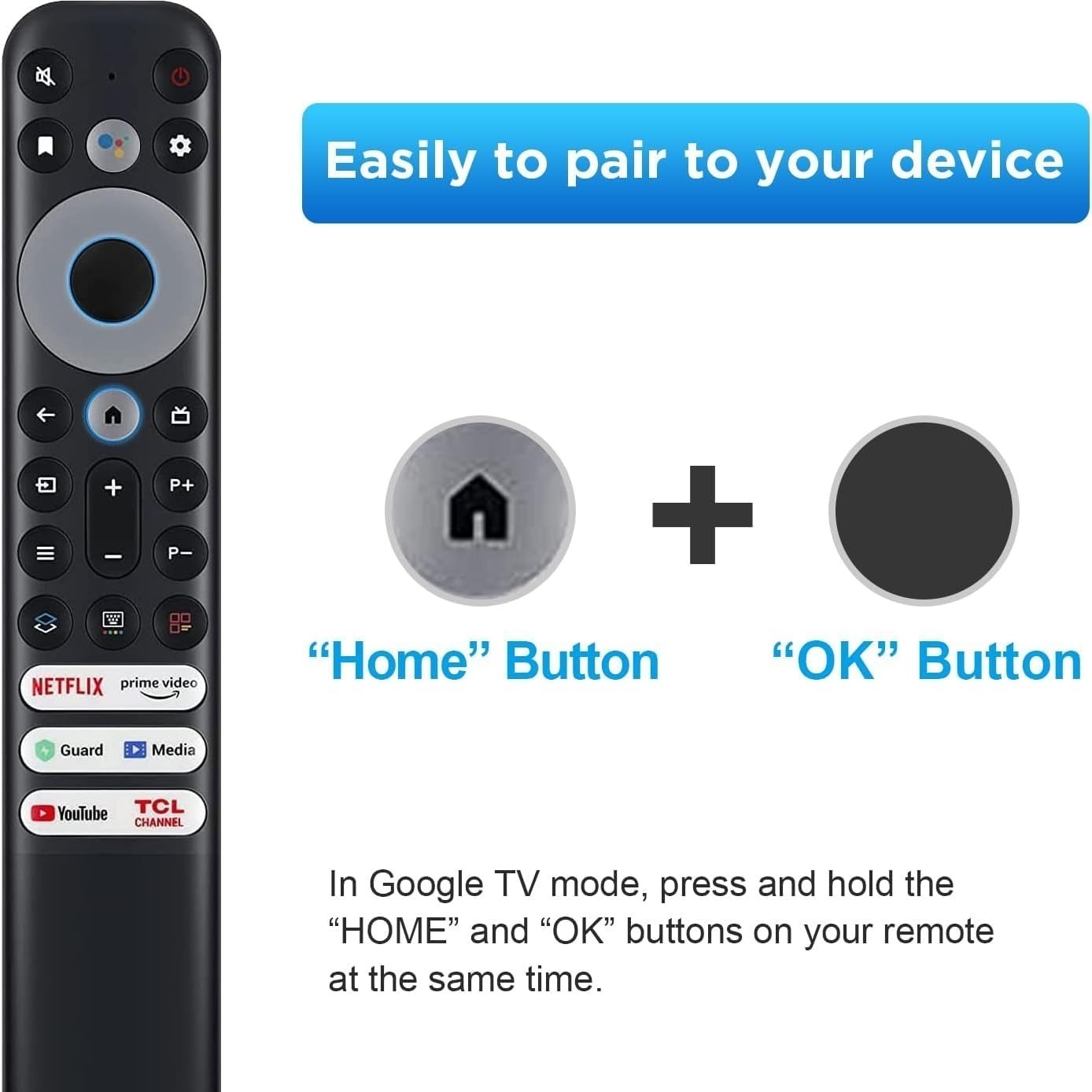 Voice Remote Control for TCL Android TV Mini-LED QLED 4K UHD Smart TV ...
