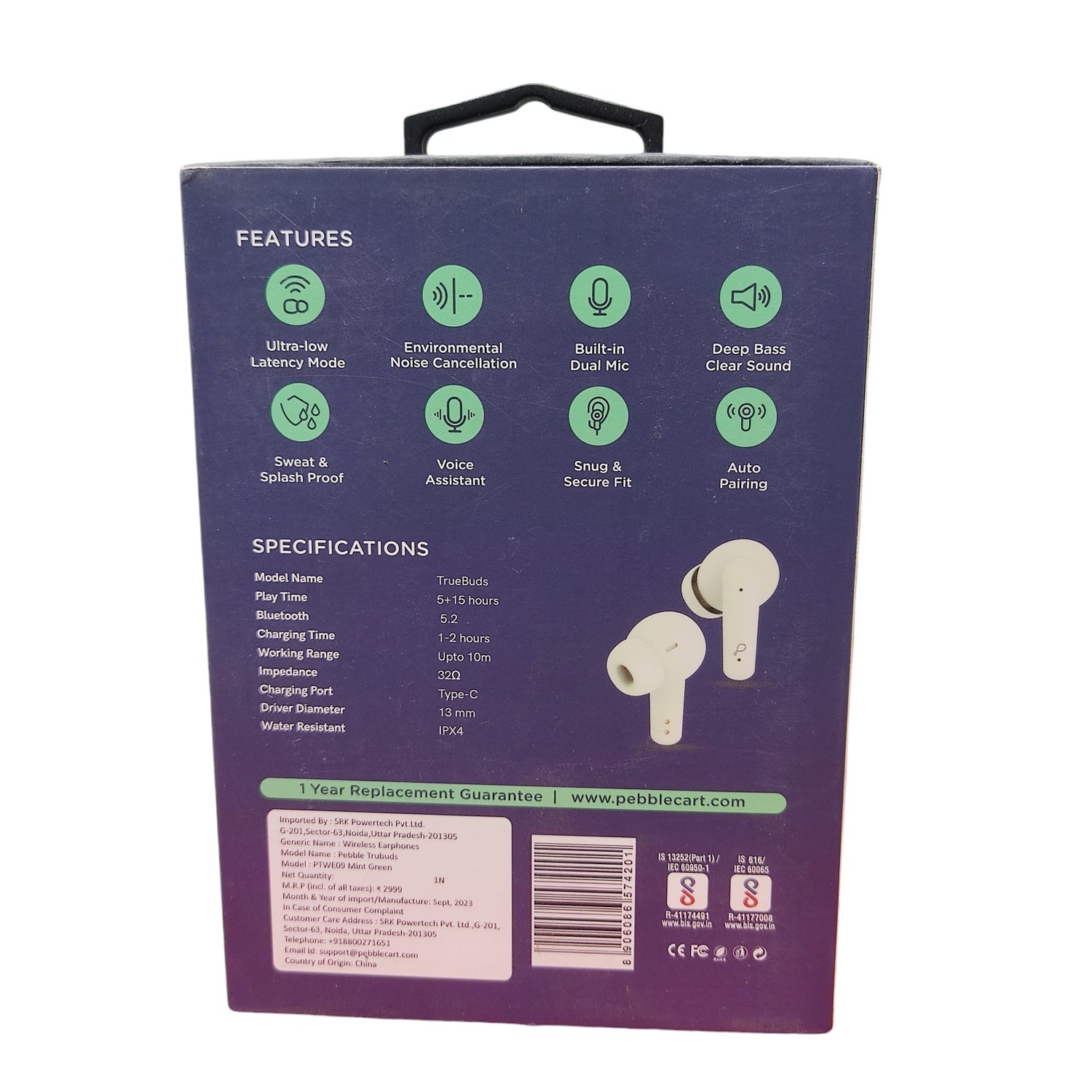 Pebble TRUBUDS True Wireless Earpods | ENC with Dual Mic | Just making ...