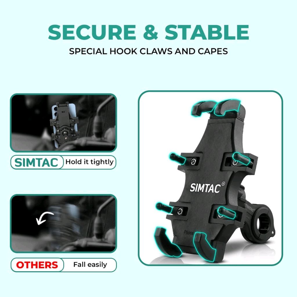 SIMTAC Spider Grip Mobile Holder with Universal Fitment for Bike ...