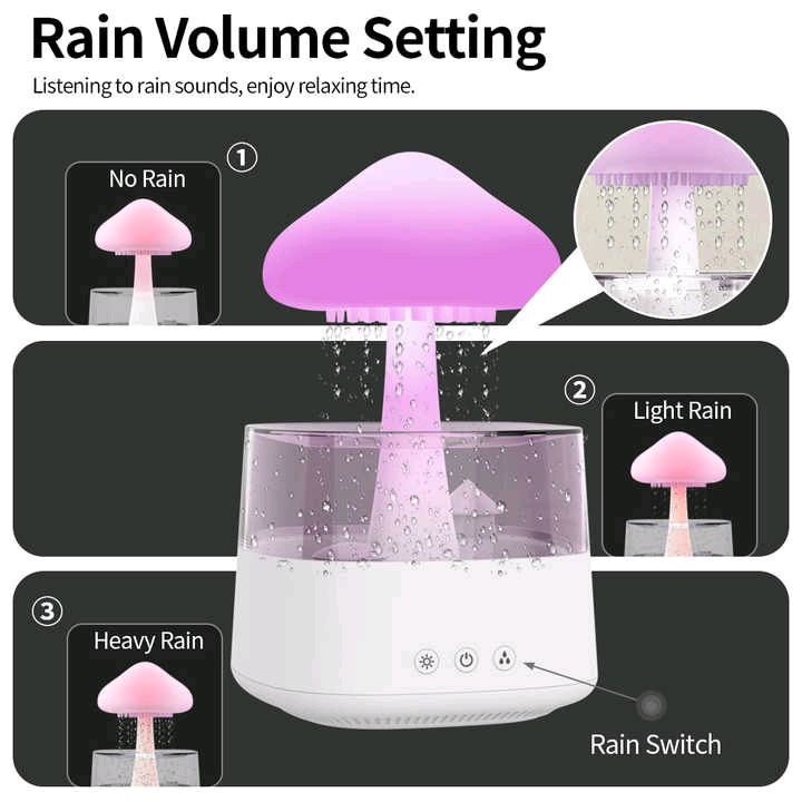 Rain Cloud Humidifier, Rain Cloud Diffuser, Night Light, Essential Oil ...