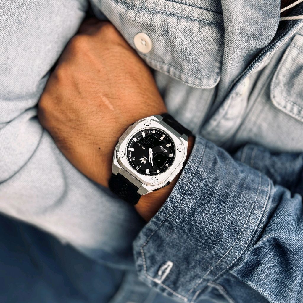 Analog And Digital Unisex Brass Embellished Dial & Straps Analogue ...