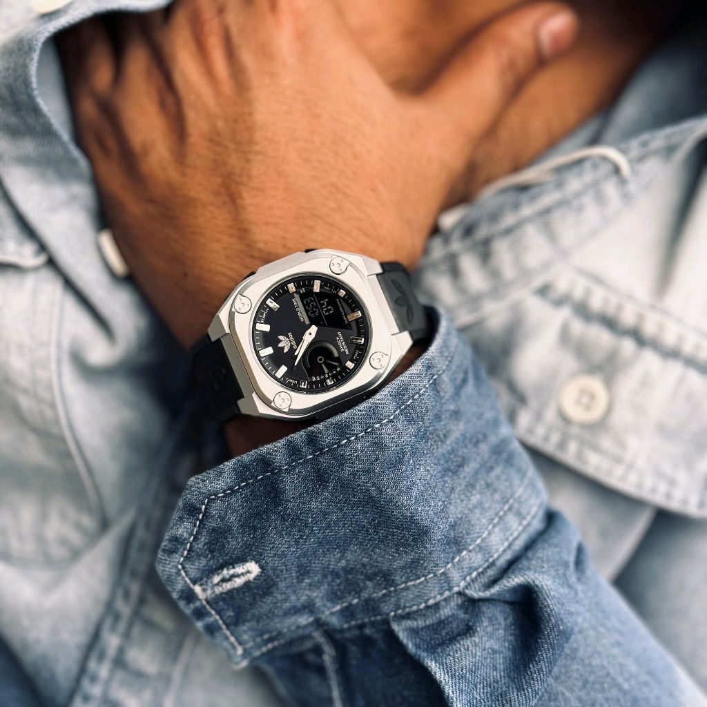 Analog And Digital Unisex Brass Embellished Dial & Straps Analogue ...