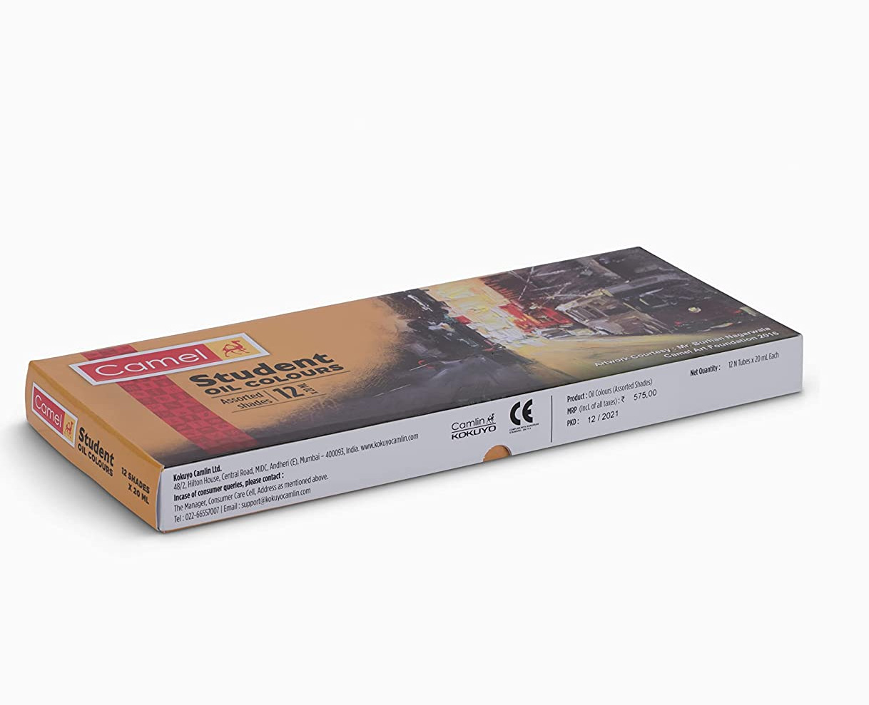 Camel Kokuyo Student Oil Color Box (20ml Tubes, 12 Shades)