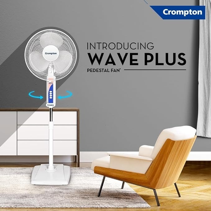Crompton High Flo Wave Plus 400 mm Pedestal Fan