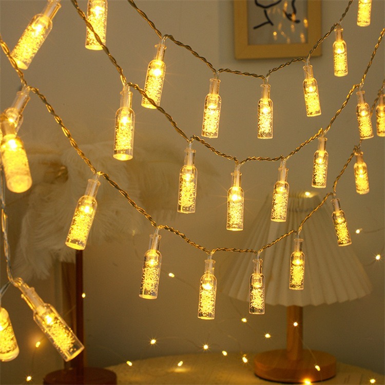 LED Beer Bottle String Lights - Battery Powered Christmas, Bar, Wedding ...