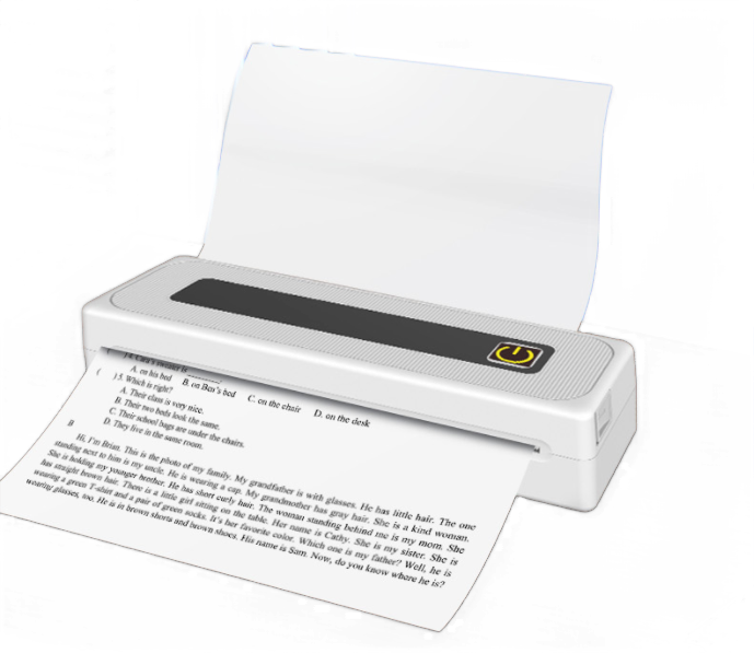 Portable Thermal Printer Mini Color A4 – Compact, Wireless, and High ...