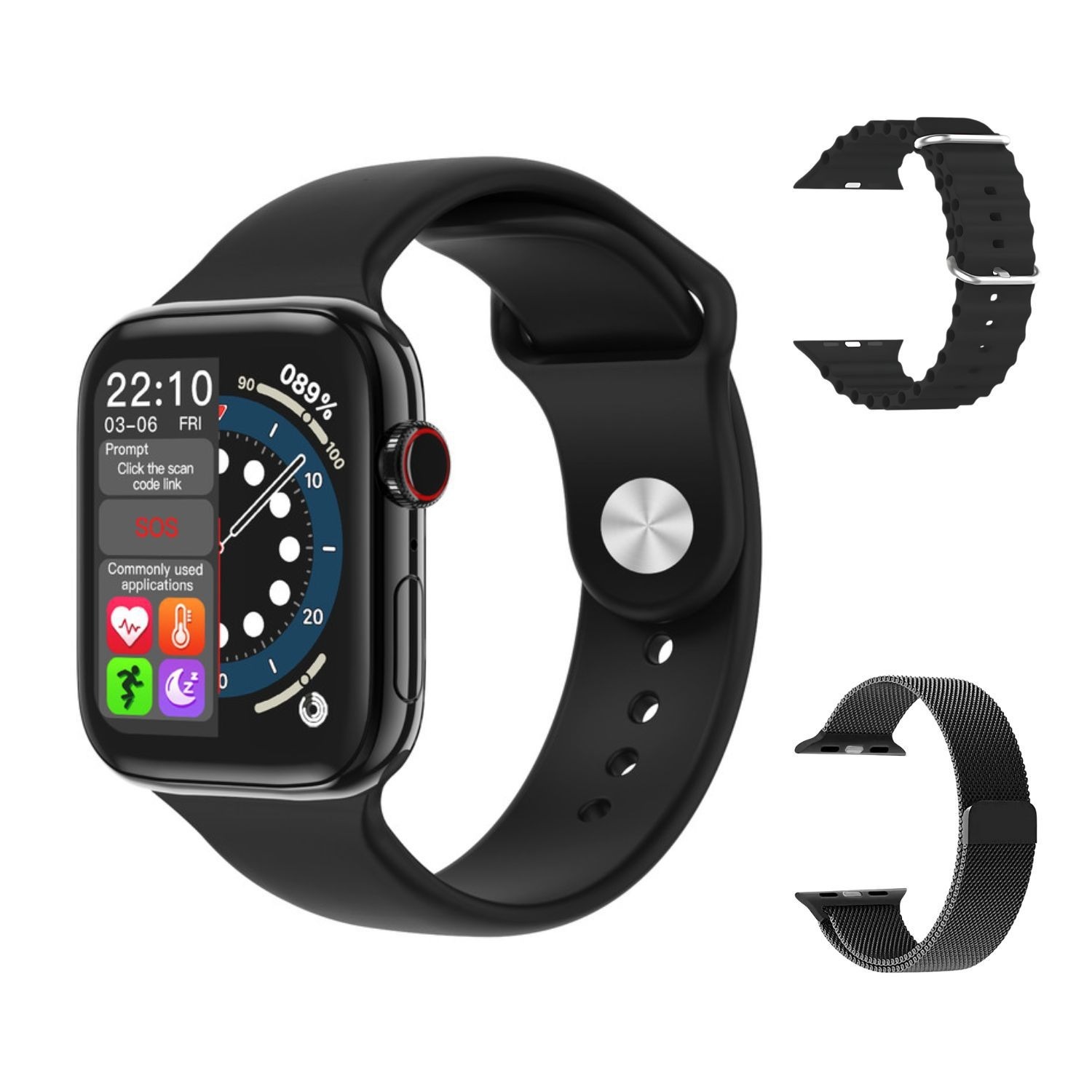 Smartwatch WS11 Mini with AMOLED Screen and 3 Luxury Straps - Stylish ...
