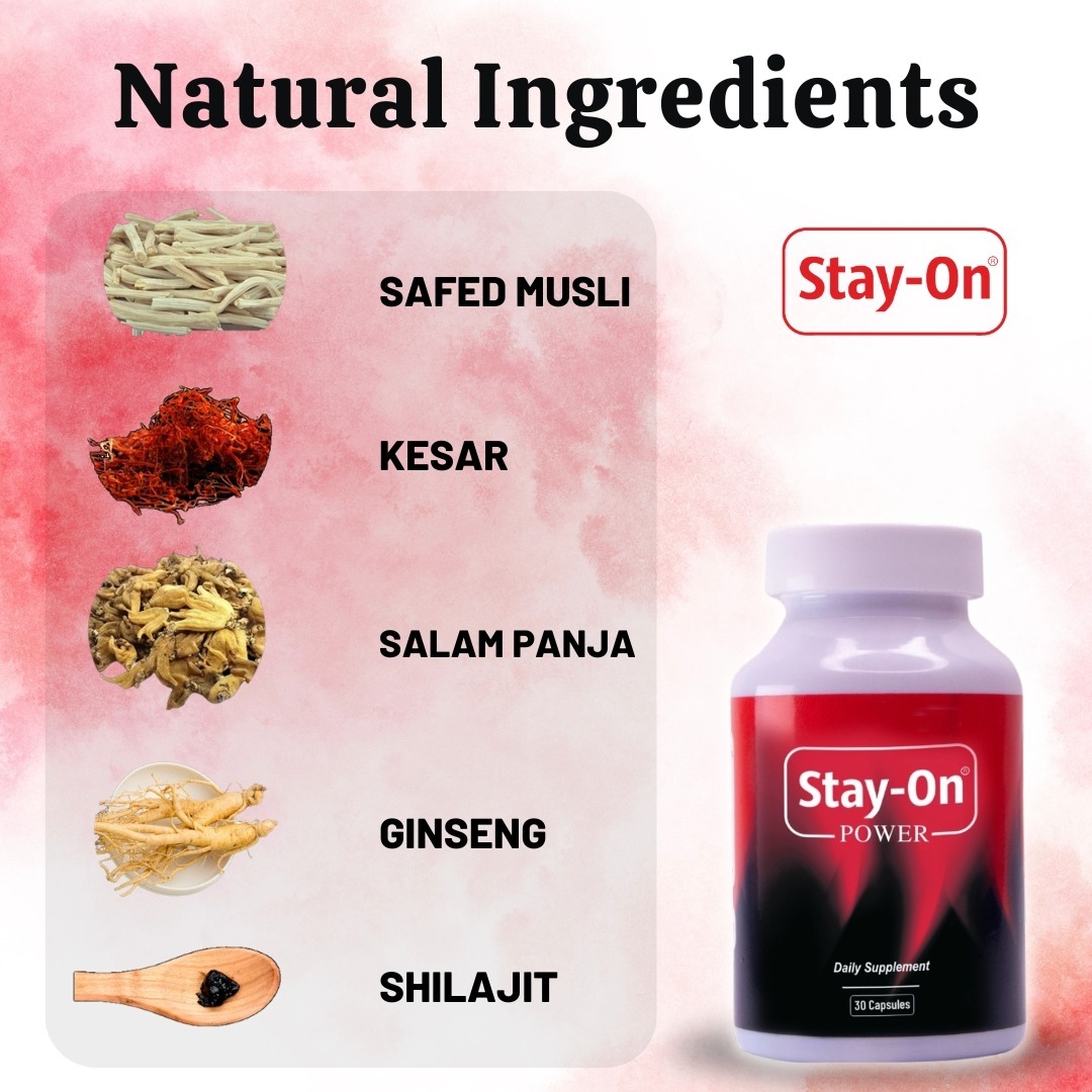 Stay-On Power Capsule - Ayurvedic Revitalizer for Energy, Stamina, and ...