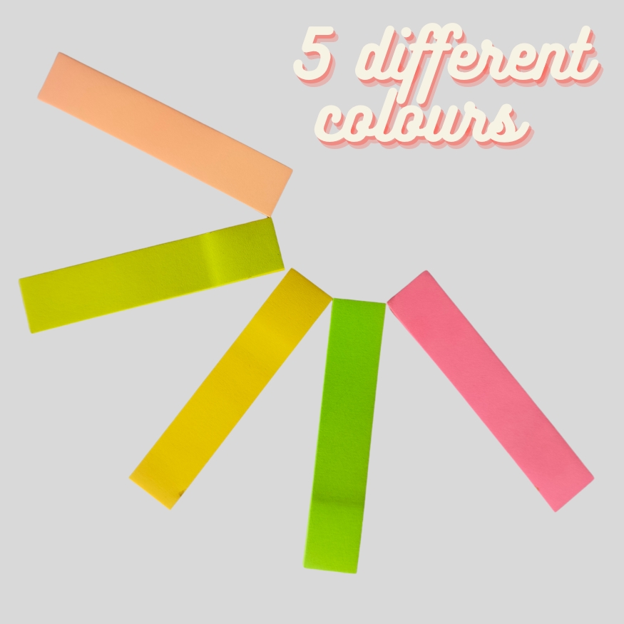 Cute 5 Colored Long Sticky Notes(200 Pages)