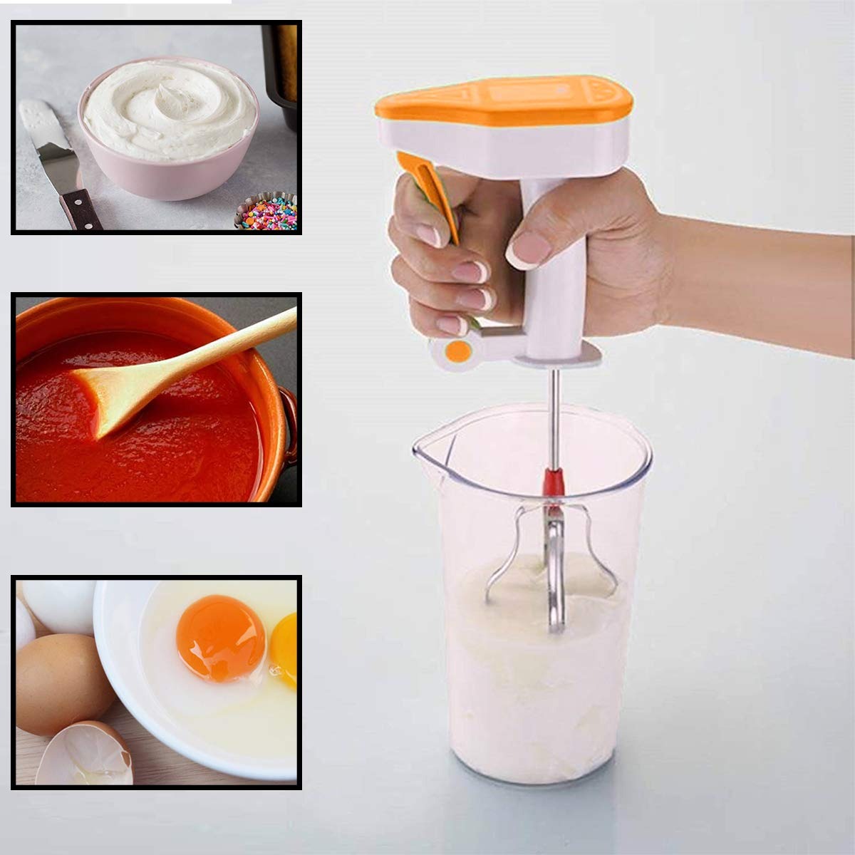 Hand Press Blender Butter Milk Lassi Maker Mixer Egg Beater Handle ...