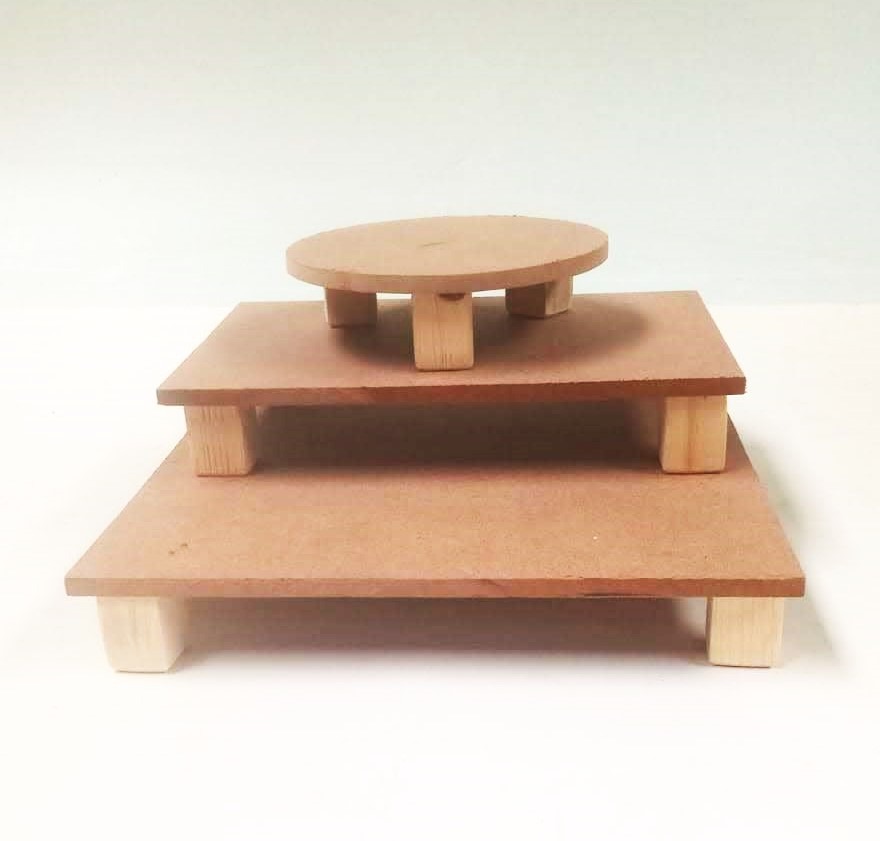 Simple Square MDF Chowki / Manai