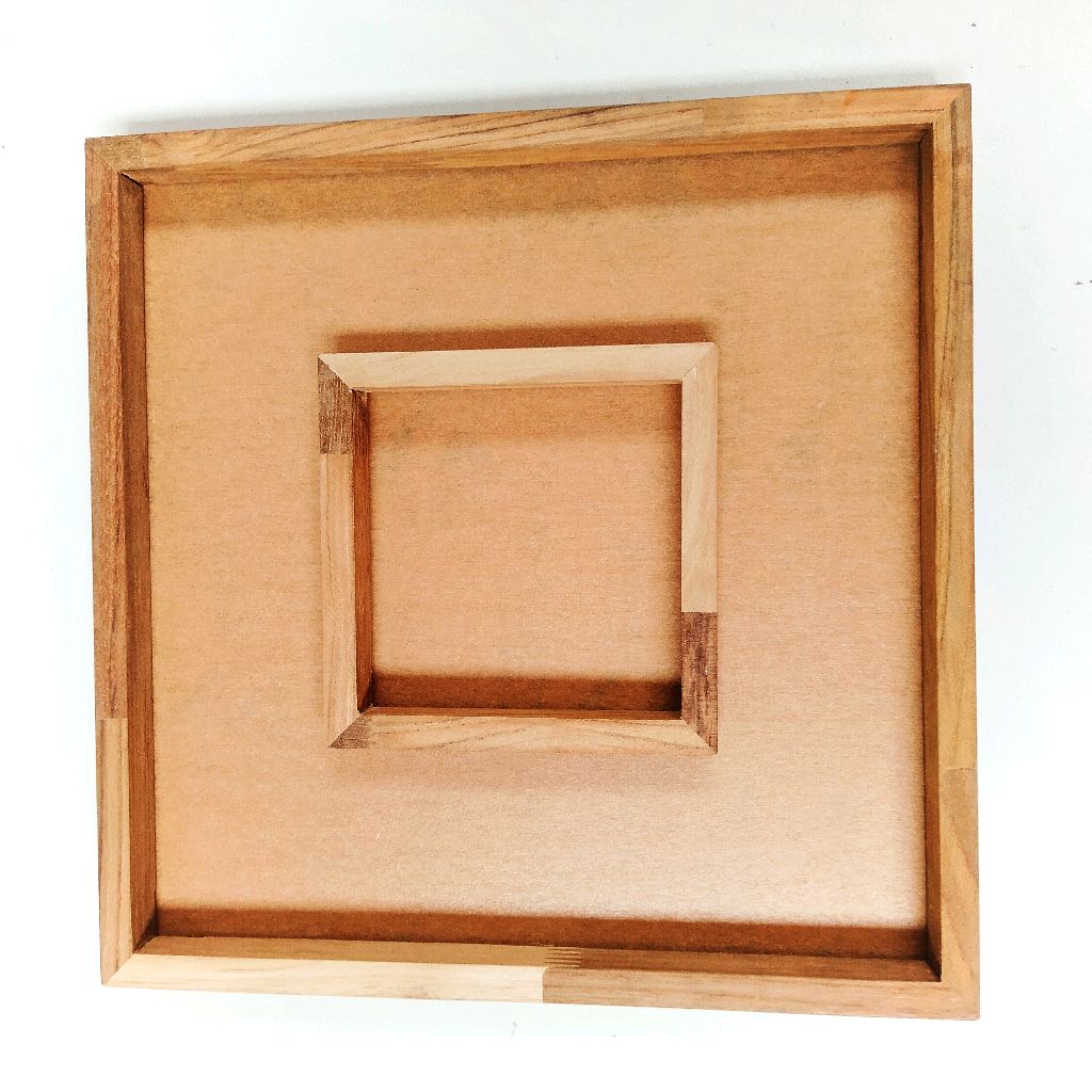 Teak wood Floating frame / Varamala preservation frame