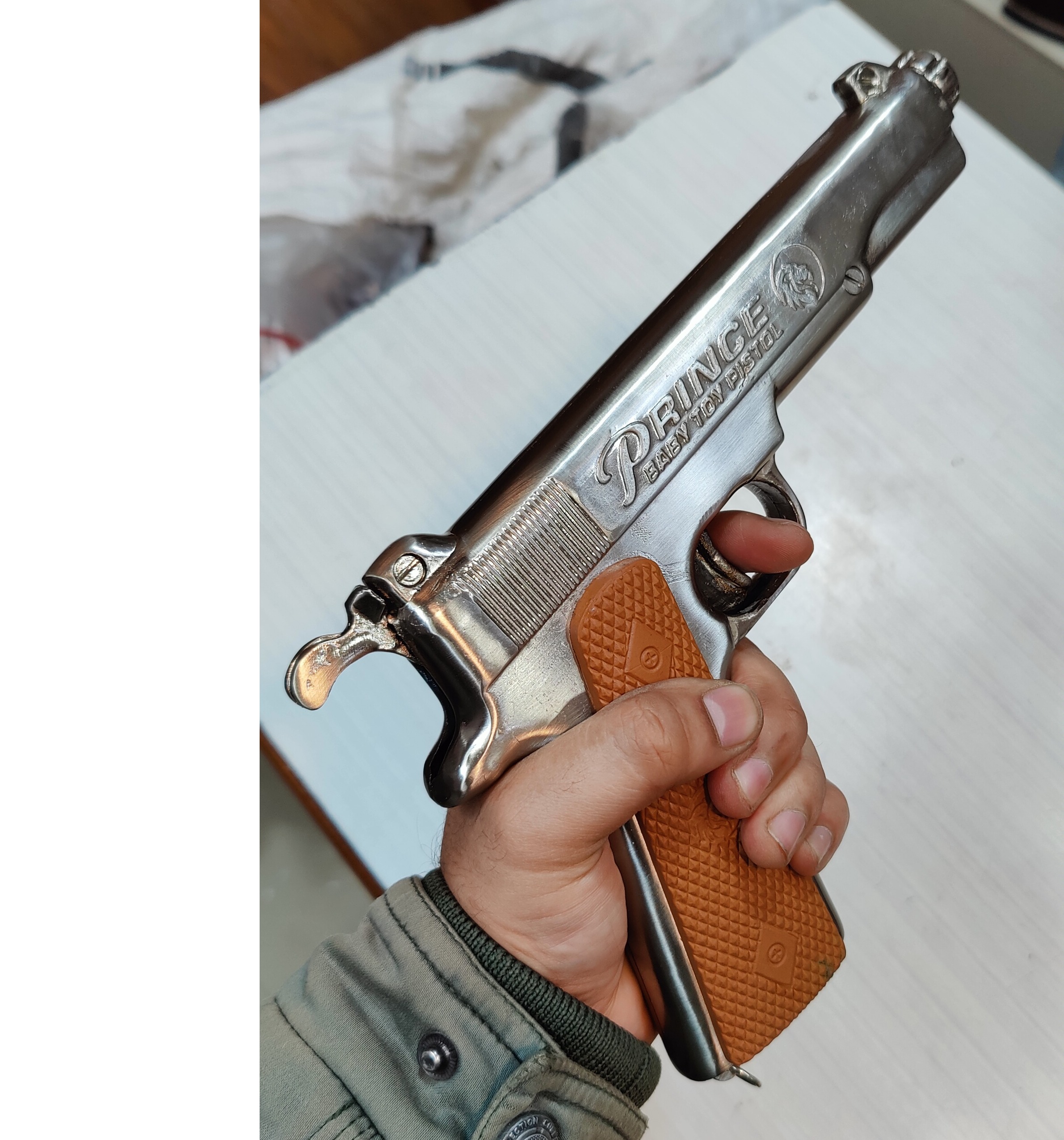 World War 9MM Real Silver Look Big Sound Cork Gun ( 1 BOX CORK+1 COVER ...