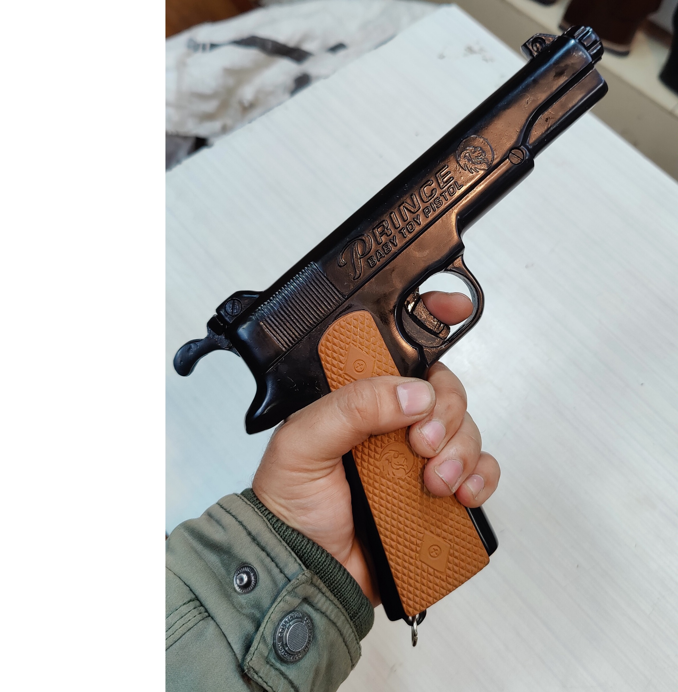 World War 9MM Real Black Look Big Sound Cork Gun ( 1 BOX CORK+1 COVER FREE)