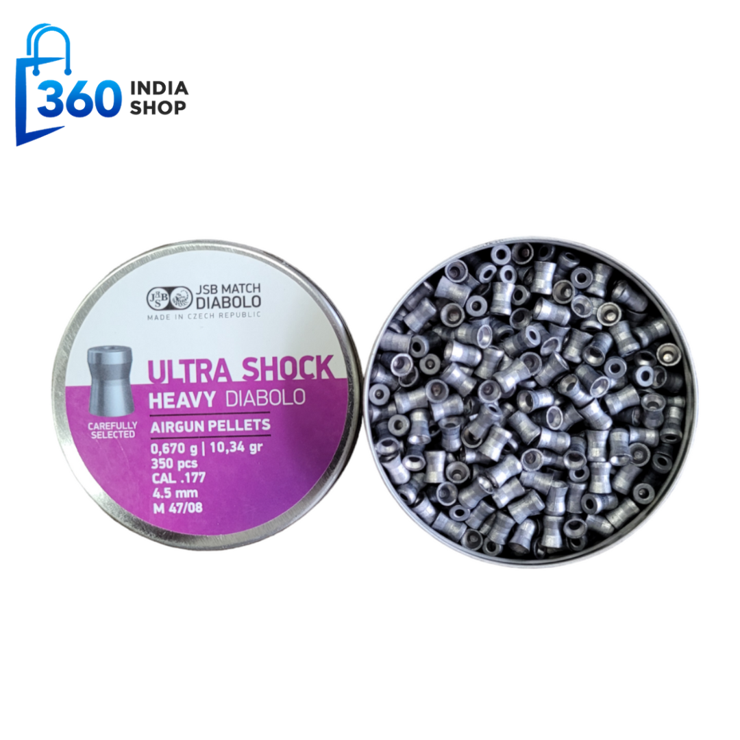 JSB Ultra Shock Heavy Diabolo 0.177 Cal Pellets 10.34gr, 350ct