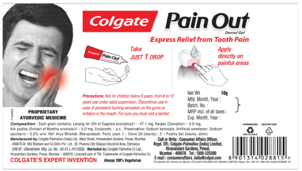 Colgate Pain Out Express Relief from Tooth Pain with Clove Oil