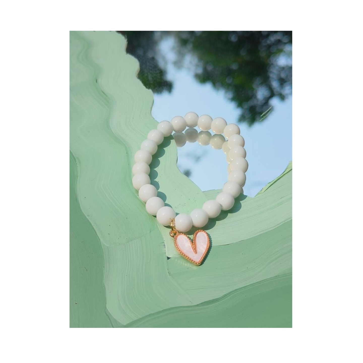 beaded heart bracelet